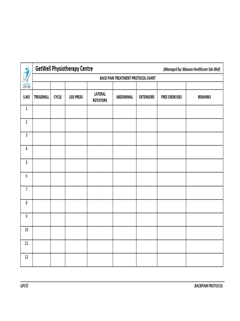 Back Pain Protocol Chart | PDF