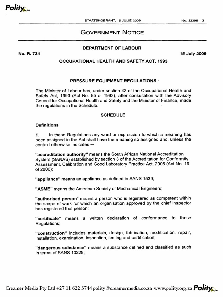 Pressure Equipment Regulations (Legal Requirements For Pressure Vessels ...