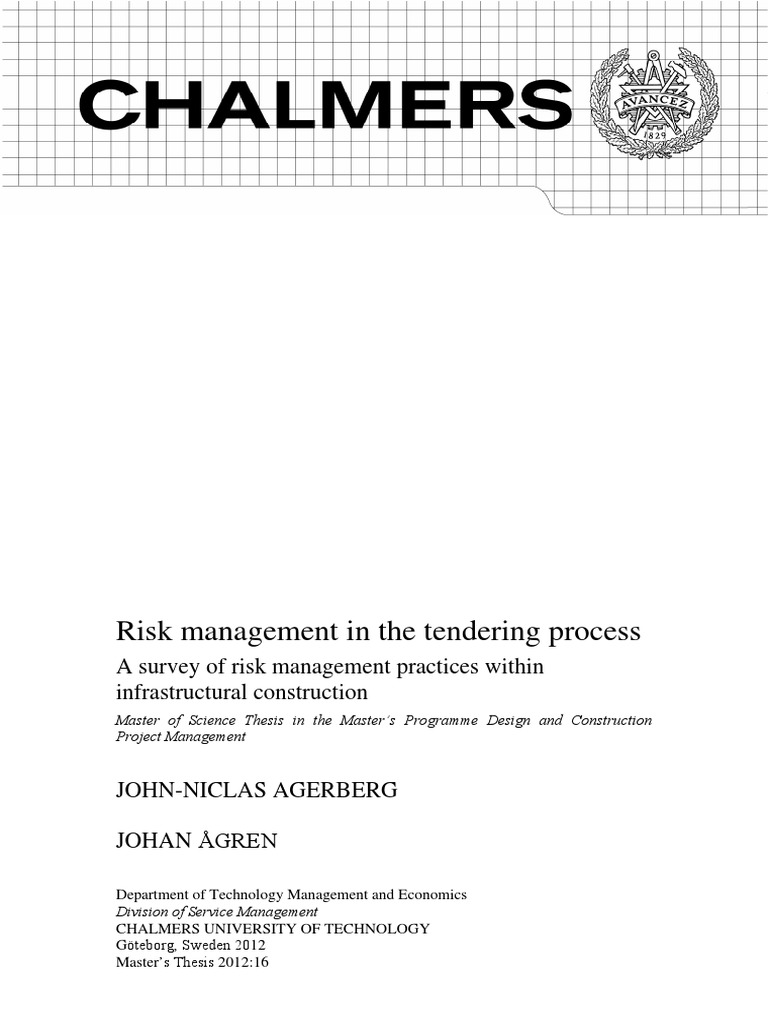 Risk Management in Tendering Process | PDF | Risk | Risk Management