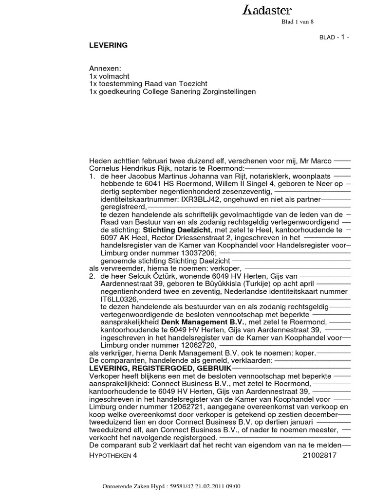 Leveringsakte Waarin Aankoopprijs Wordt Verlaagd | PDF