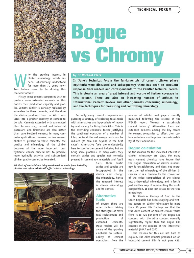 Bogue Vs Chromy | PDF | Cement | Building Engineering