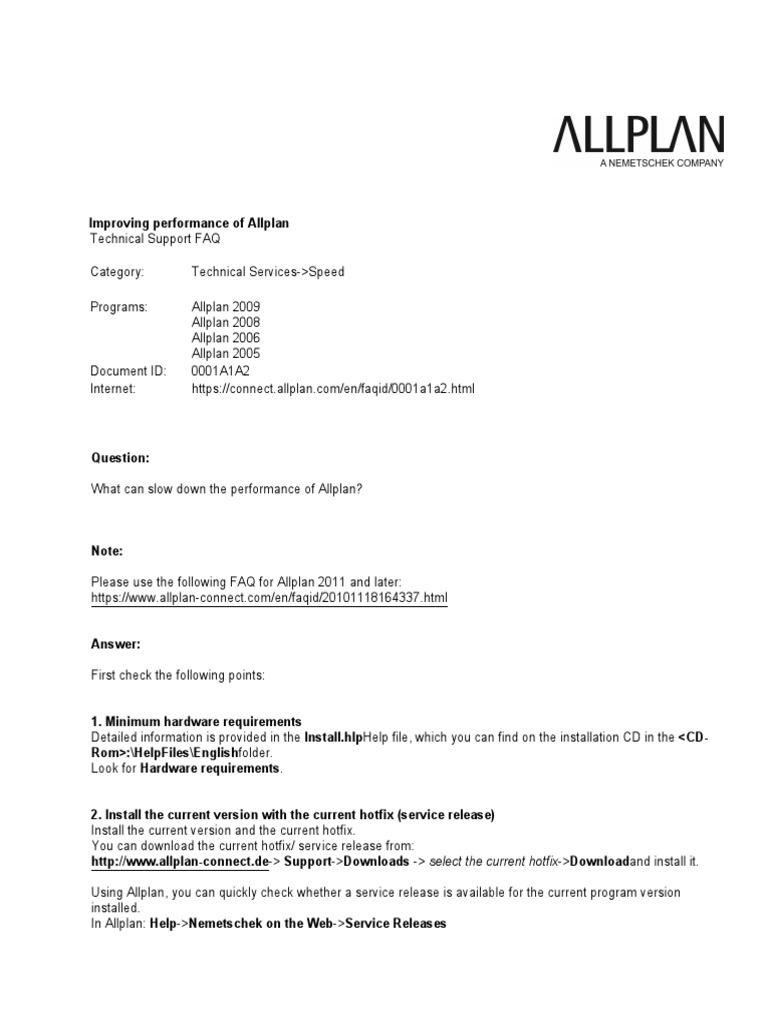 FAQ en Improving Performance of Allplan | PDF | Texture Mapping | Icon ...