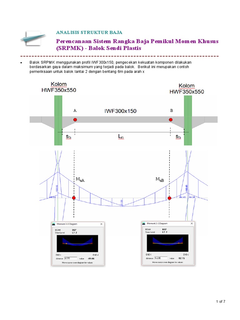 02 - Pengecekan Balok SRPMK (Sendi Plastis) PDF | PDF
