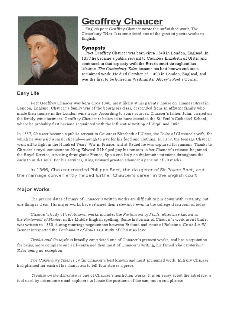 Geoffrey Chaucer | PDF | Geoffrey Chaucer | The Pickwick Papers