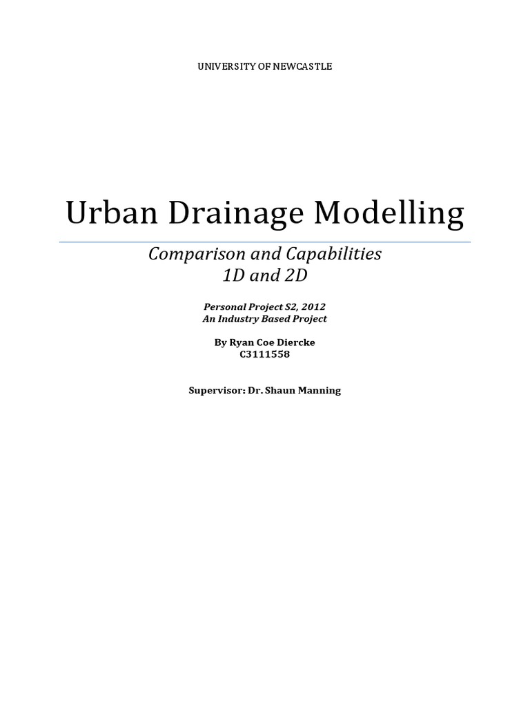 Urban Drainage Modelling - Comparison and Capabilities 1D & 2D | PDF ...