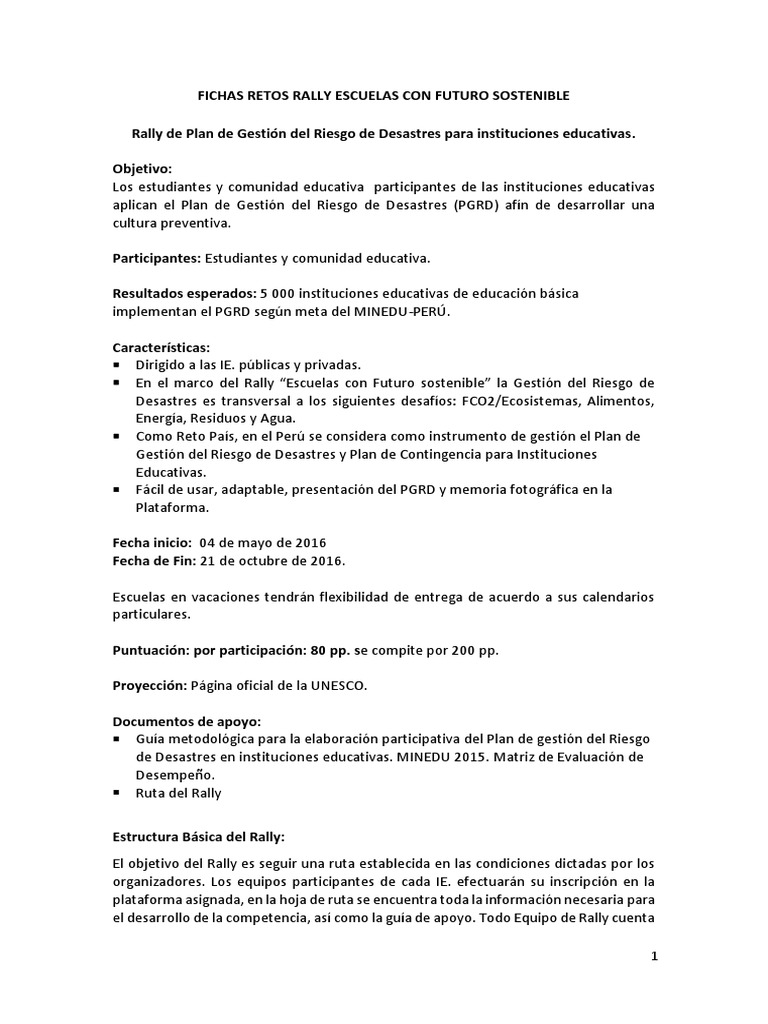 Ficha Rally PDF | PDF | Riesgo | Institución