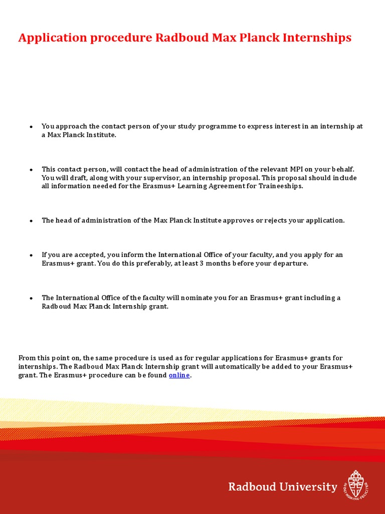 Radboud Max Planck Internships | PDF | Business