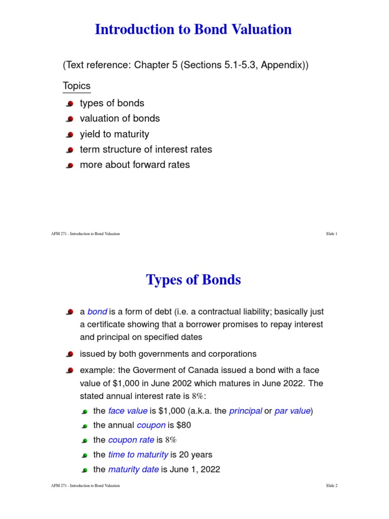 Introduction To Bond Valuation | PDF | Bonds (Finance) | Yield (Finance)