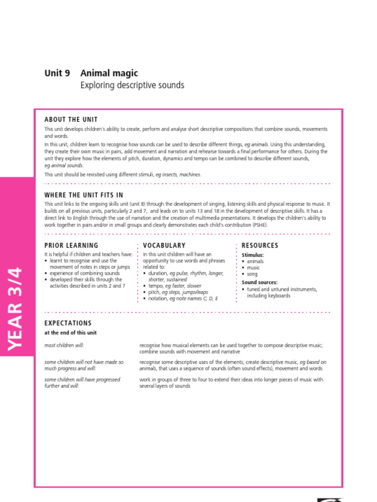 09 Animal Magic - Exploring Descriptive Sounds | PDF | Musical ...