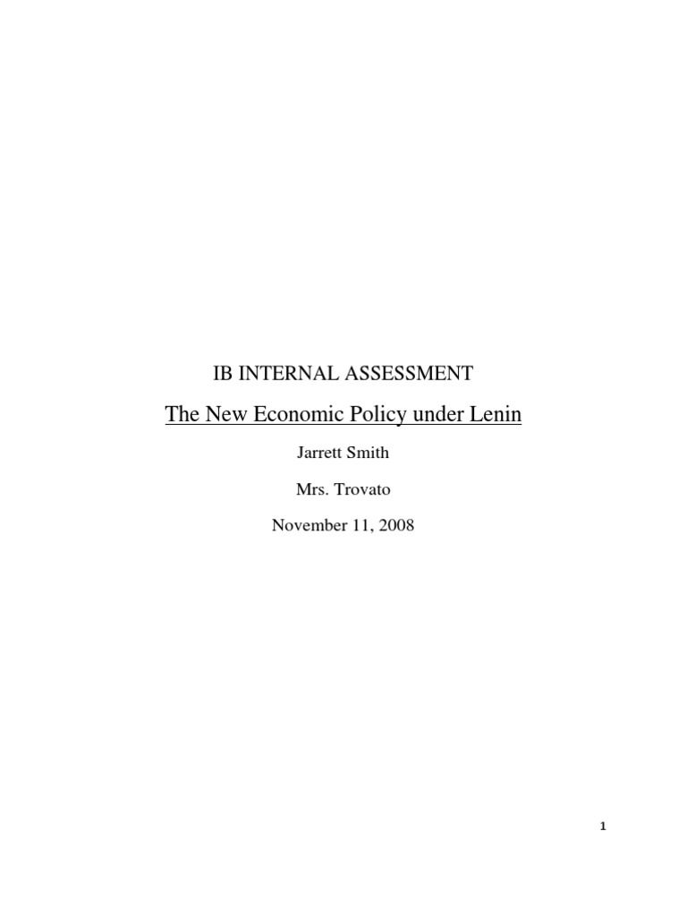 Lenin's New Economic Policy Explained | PDF | Vladimir Lenin | Russian ...