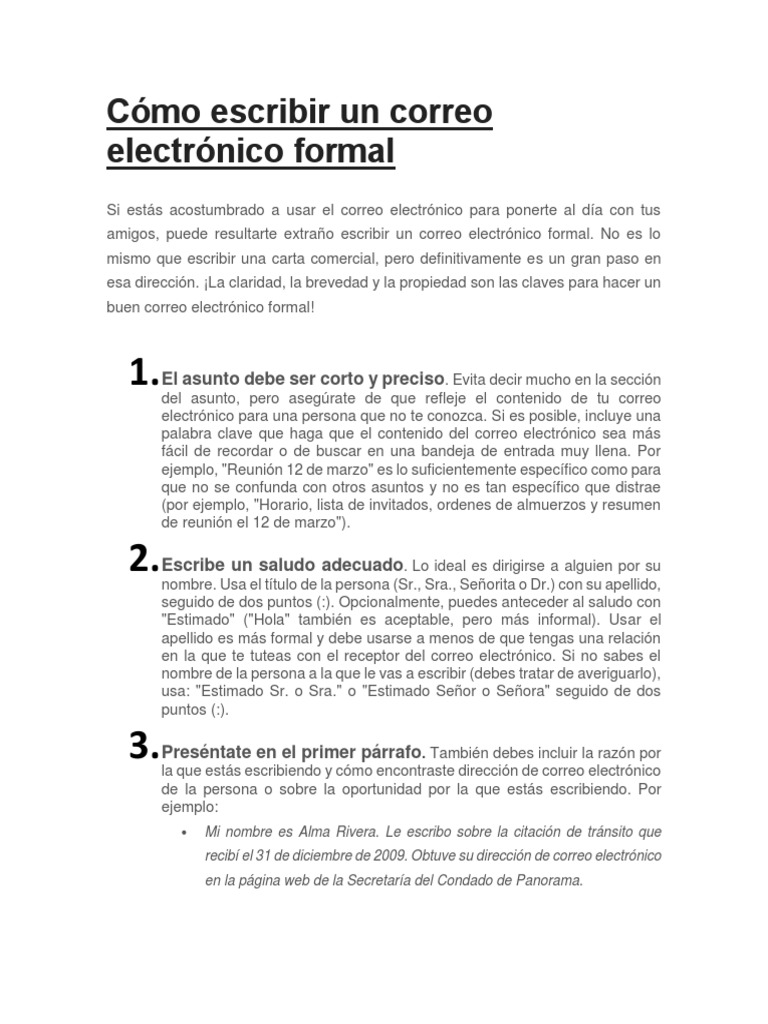 Cómo Escribir Un Correo Electrónico Formal | Correo electrónico | Blog