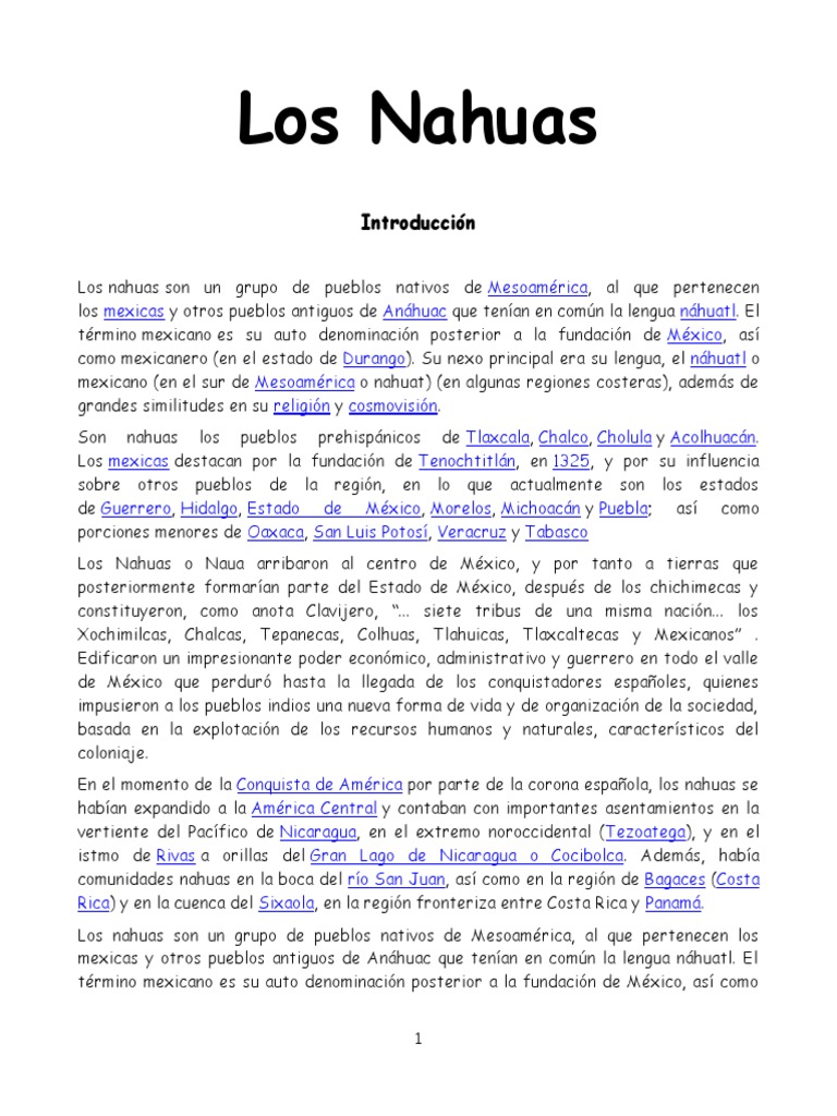 Los Nahuas | Náhuatl | Mesoamérica