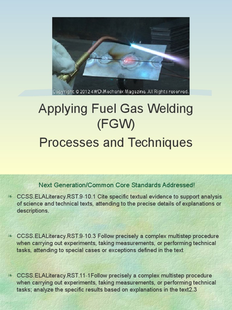 Fuel Gas Welding Techniques Guide | PDF | Welding | Construction