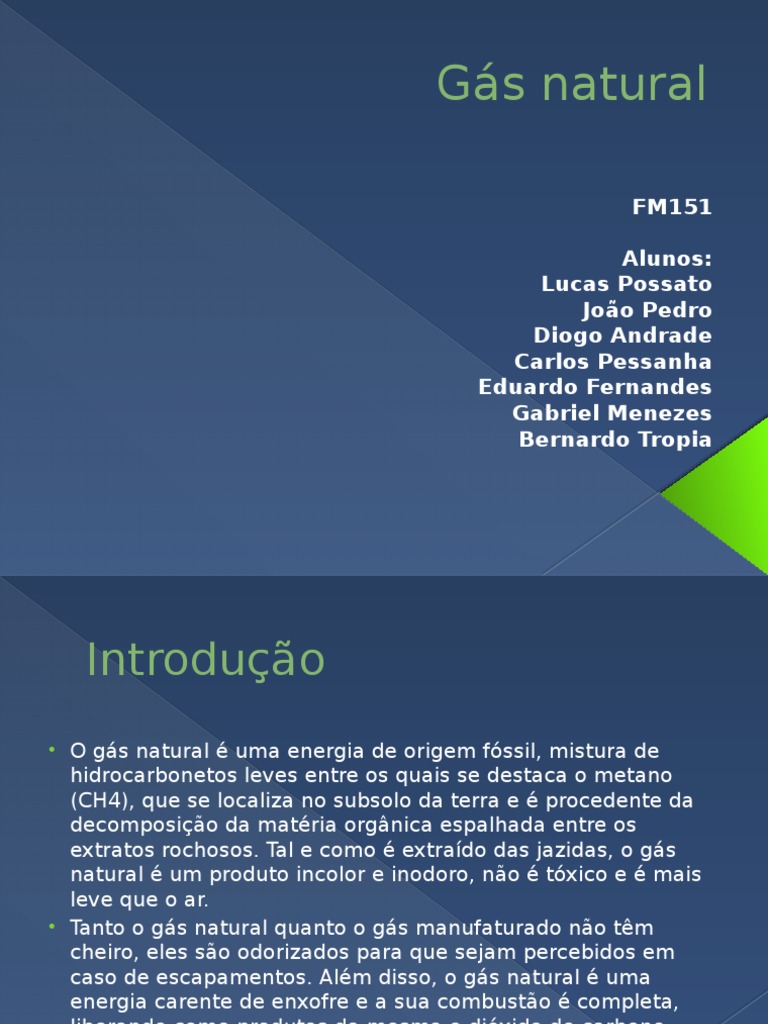 Gás natural: origem, classificação, aplicações e perspectivas | PDF ...