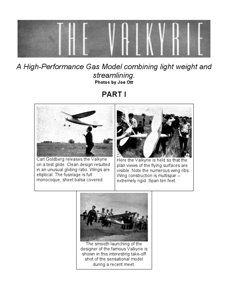 The Valkyrie Part 1 - A Free-Flight Model Airplane (Fuel Engine ...