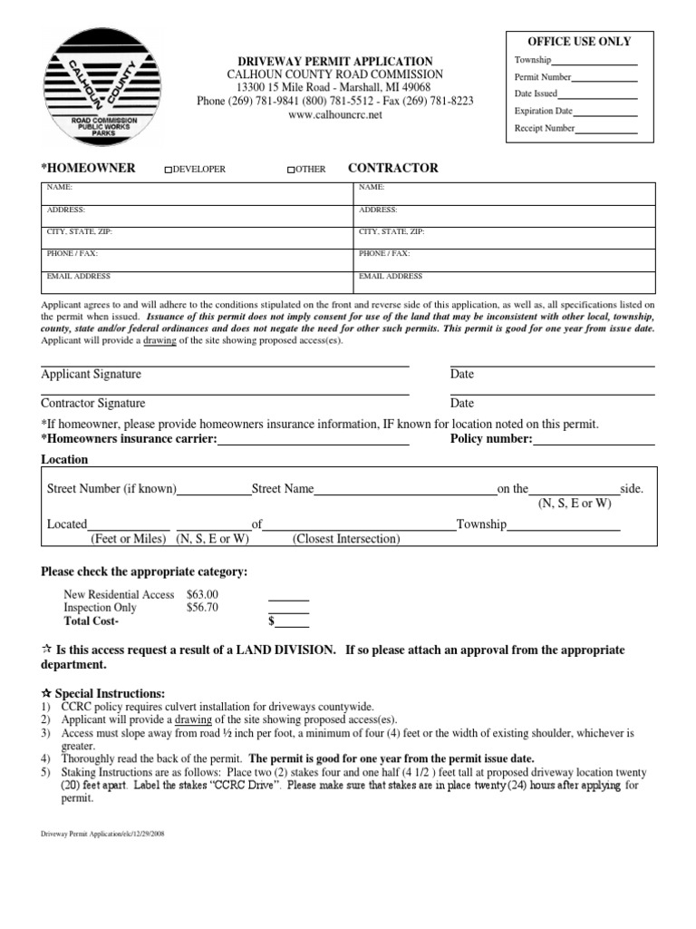 Driveway Permit App | PDF | Indemnity | Assignment (Law)