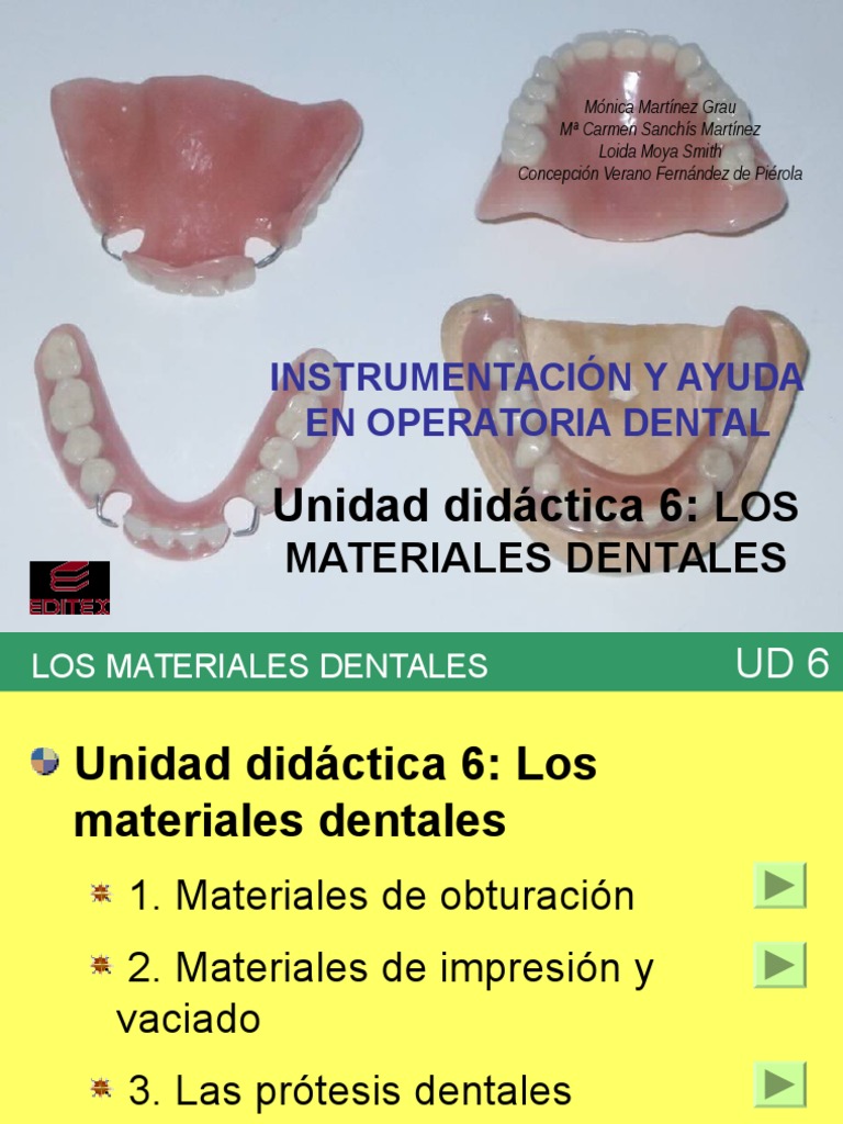 MATERIALES DENTALES.ppt | Dentadura postiza | Compuesto Dental