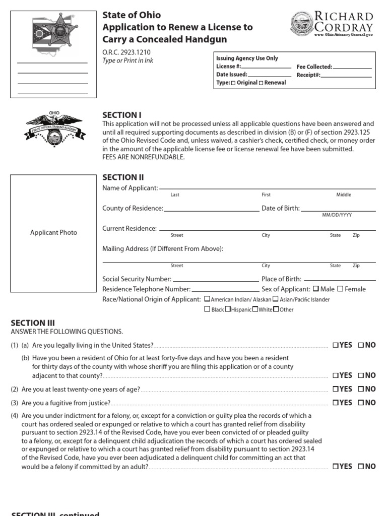 Concealed Carry Weapons License Renewal | PDF | Social Institutions ...