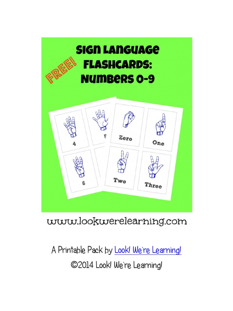 ASL Number Flashcards | PDF