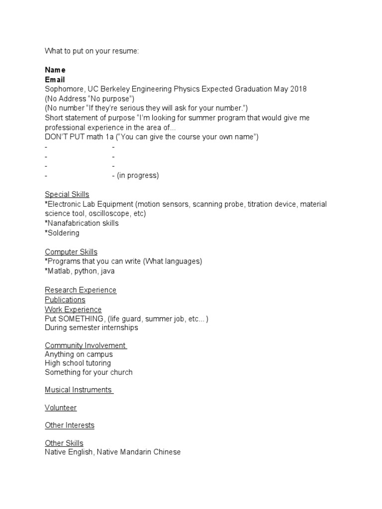 Resume Building | PDF