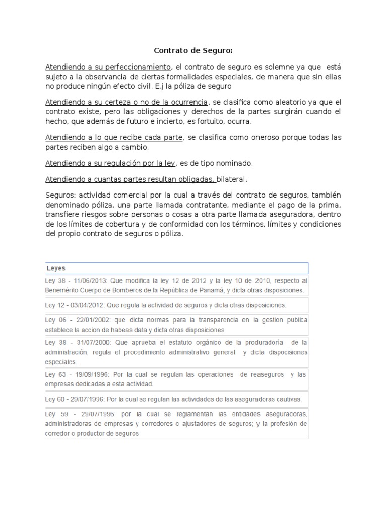 Contrato Seguro Panam | PDF | Póliza de seguros | Seguro