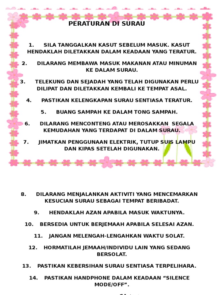 Peraturan Di Surau | PDF