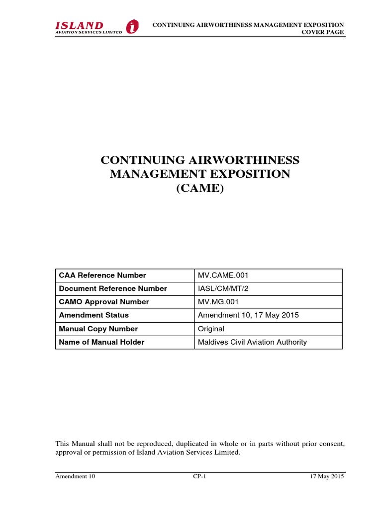 Continuing Airworthiness Management Exposition | PDF | Safety | Man Hour