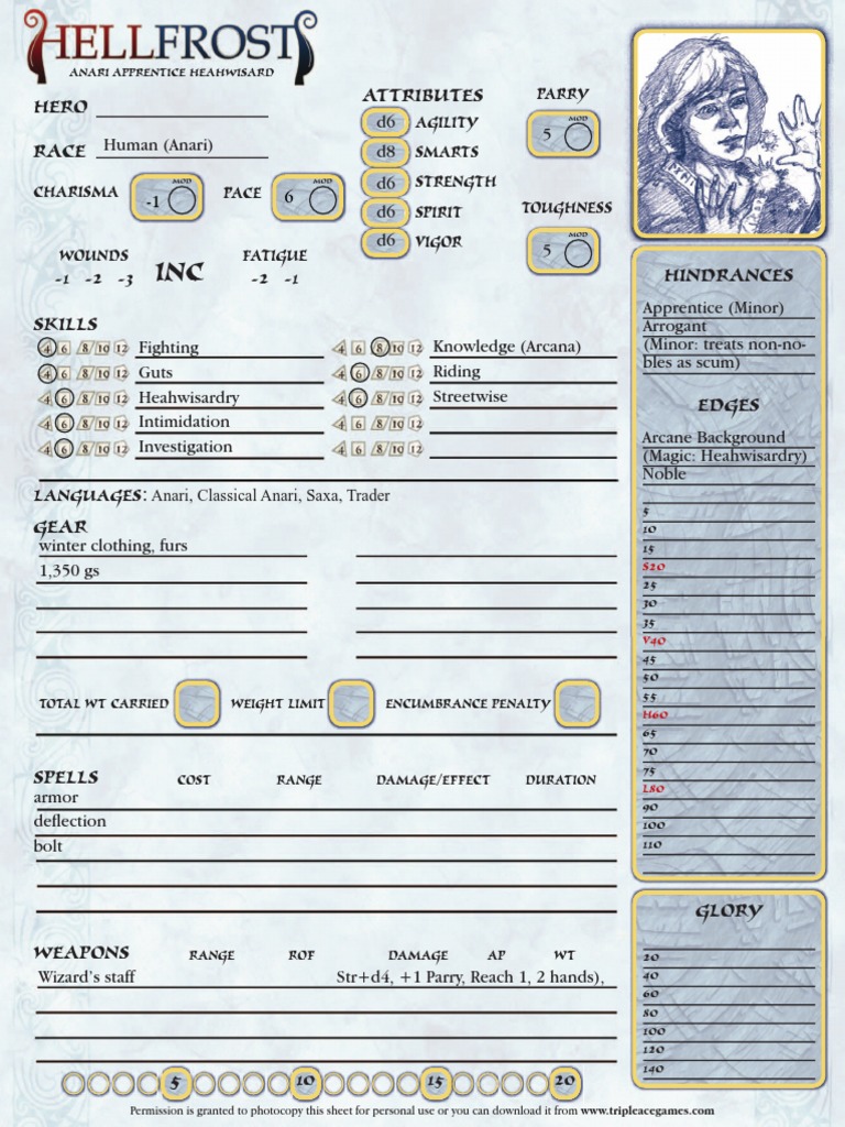 Savage Worlds - Hellfrost - Pre Gen Characters | Download Free PDF ...