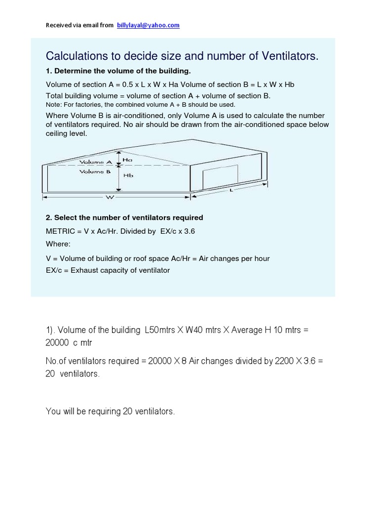 Ventilator Requirements Calculation Guide | PDF