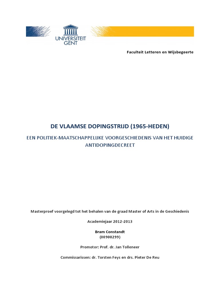 Masterproef Bram Constandt (Geschiedenis, UGent) | PDF