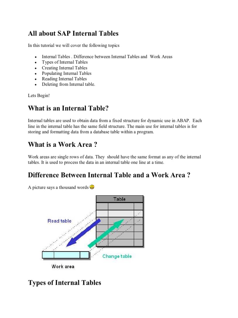 All About SAP Internal Tables | PDF
