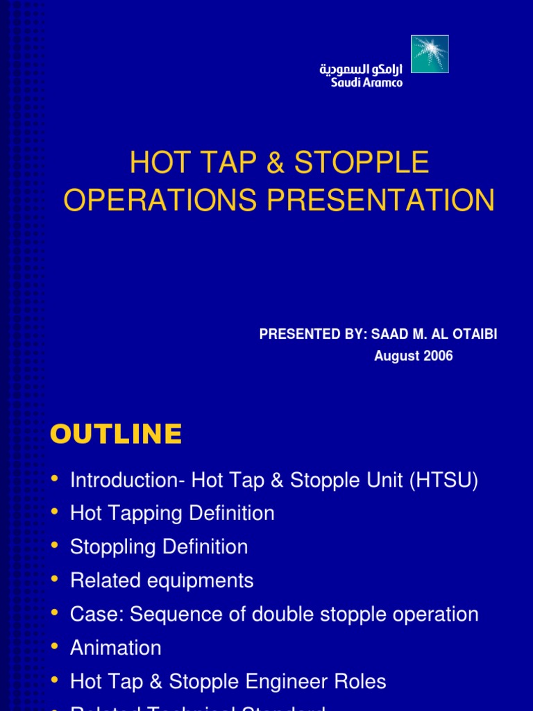 Hot Tap Operation | PDF | Tap (Valve) | Pipe (Fluid Conveyance)