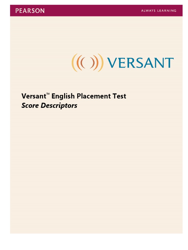VEPT - Score Descriptors | PDF | English Language | Reading Comprehension