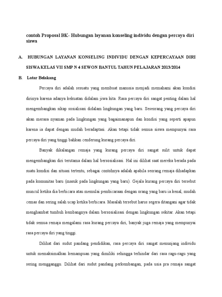 Contoh Proposal BK | PDF