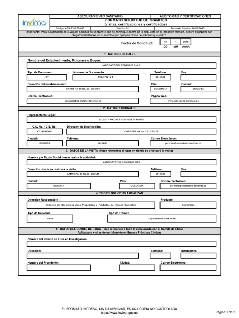 Carta Visita INVIMA | PDF | Farmacéutico | Bienestar