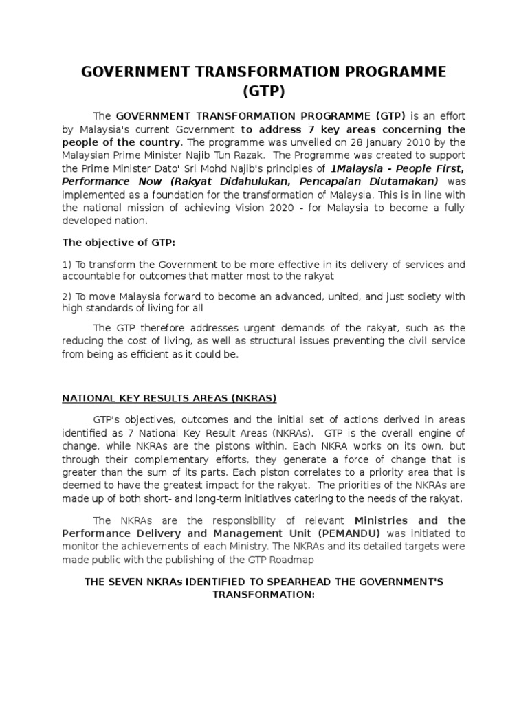 Government Transformation Programme | PDF | Economies