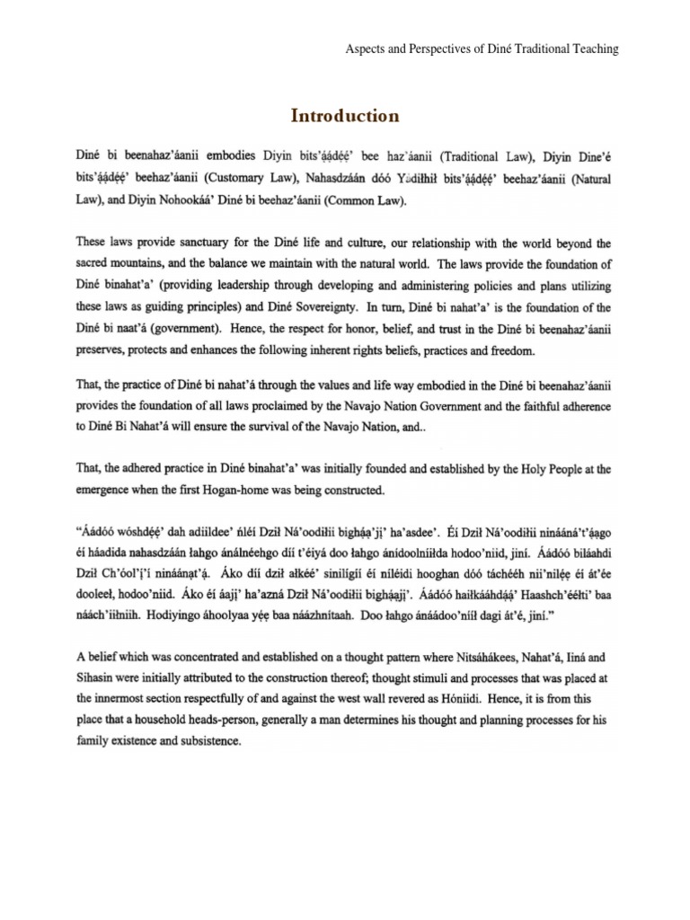 Aspects and Perspectives of Diné Traditional Teaching | PDF