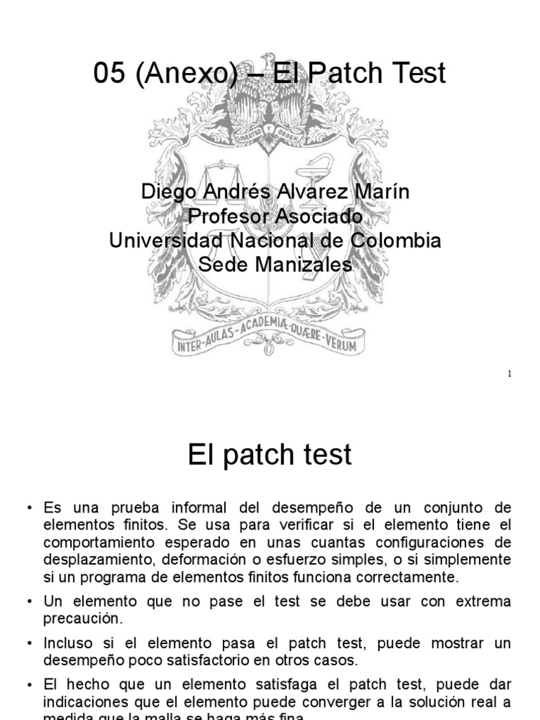 Patch Test en Elementos Finitos | PDF | Método de elementos finitos ...