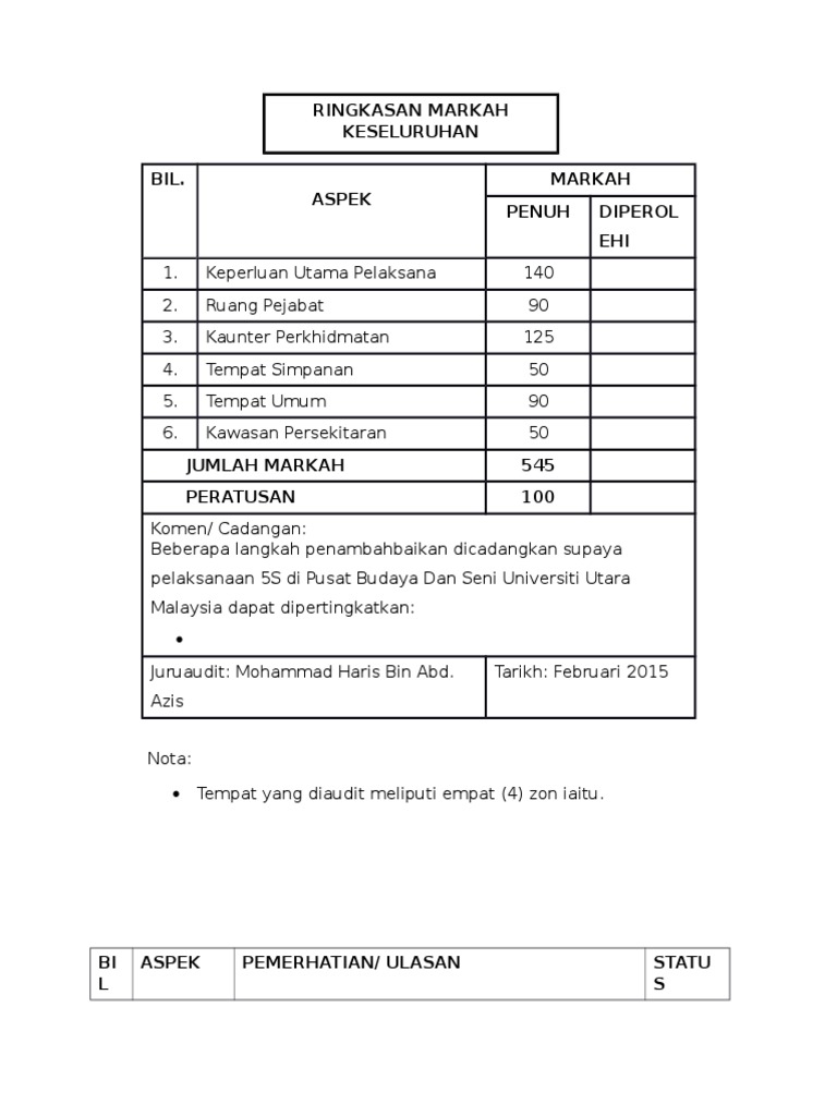 5S Report Template | PDF