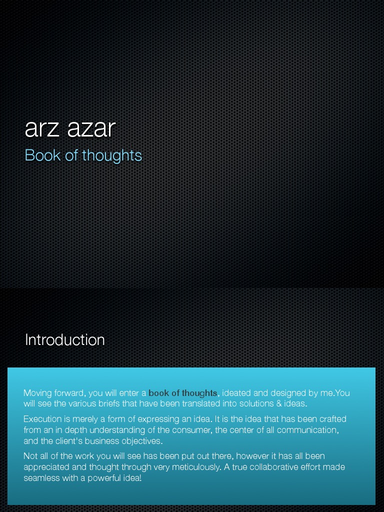 Arz Azar: Book of Thoughts | PDF | Business