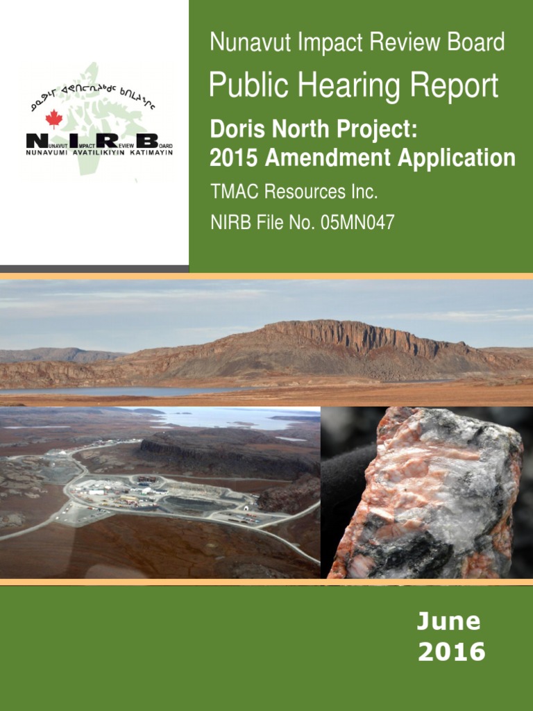 Public Hearing Report, Doris North Project | PDF | Pipeline Transport ...