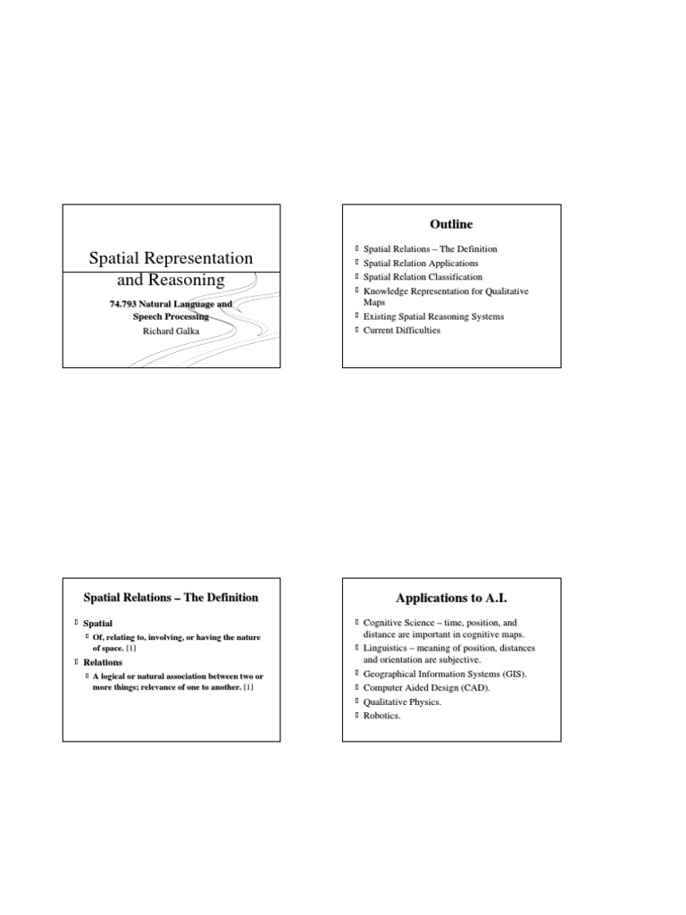 Spatial Representation and Reasoning: Outline | PDF | Knowledge ...