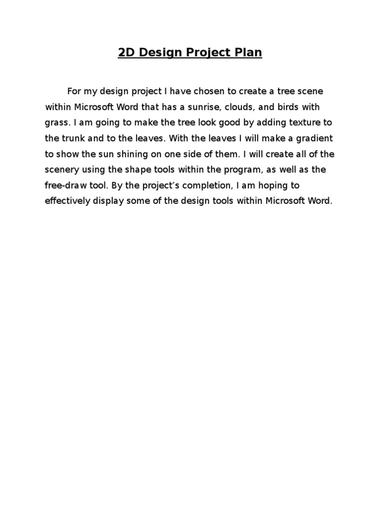Microsoft Word 2D Tree Scene Design | PDF