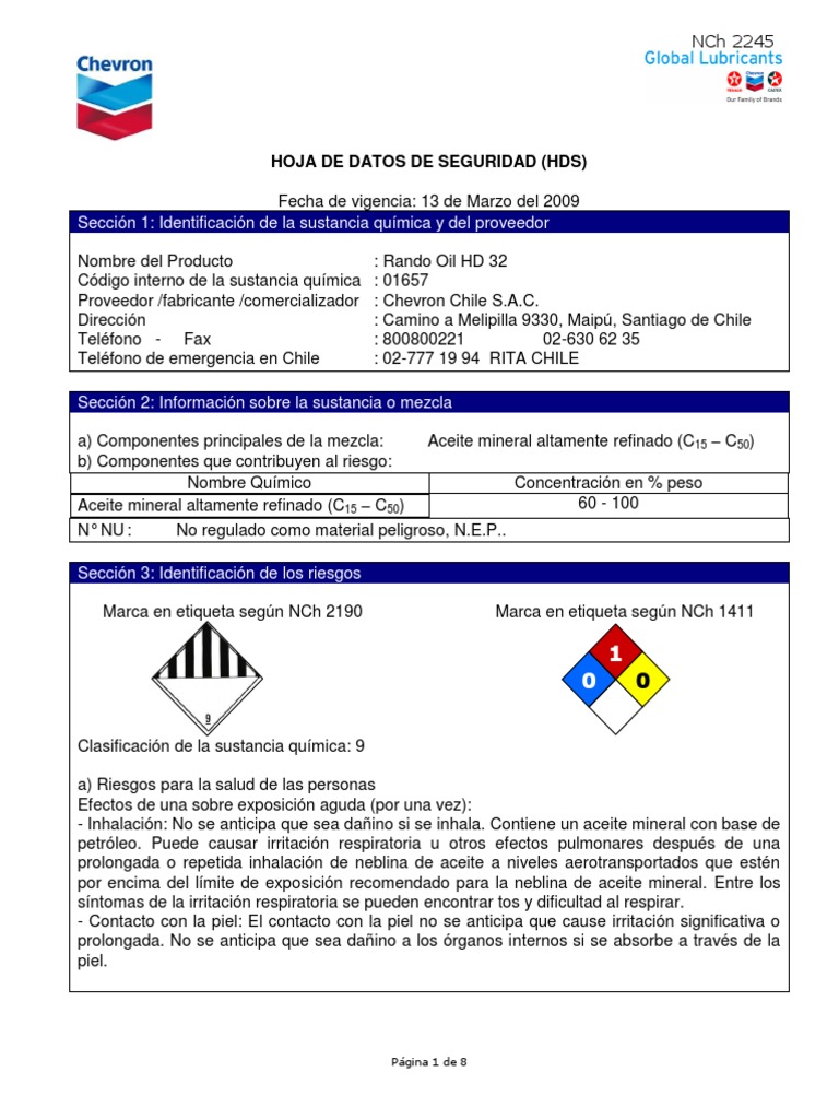 HDS - Rando HD 32 | PDF | Toxicidad | Solubilidad