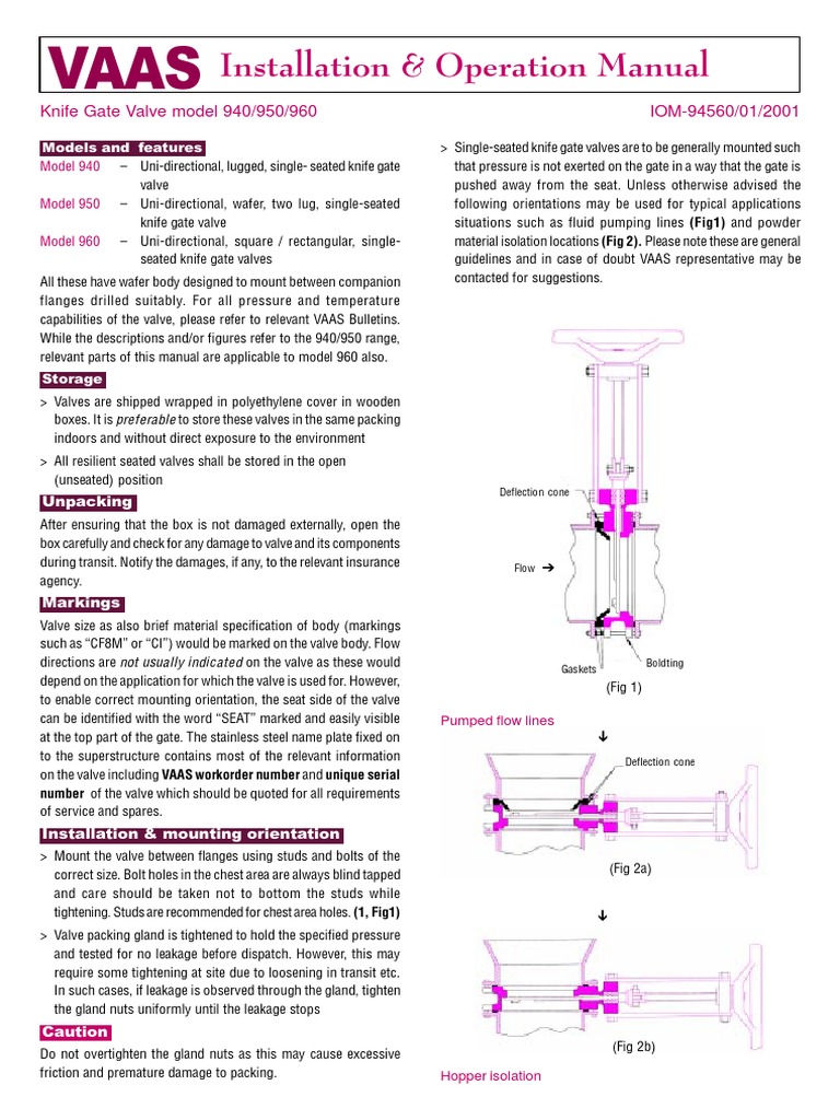 IOM 940-950-960 Vaas Instruction Manual | PDF | Valve | Actuator