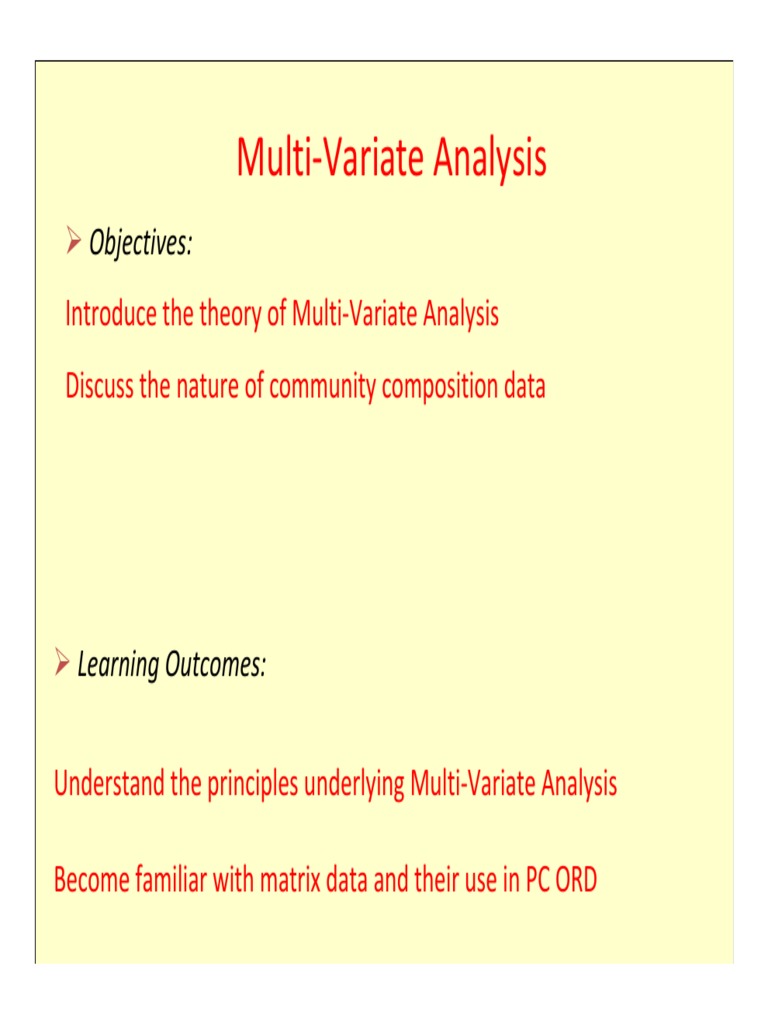 Pcord - Exemple Envirenemment Analysis | PDF | Principal Component ...
