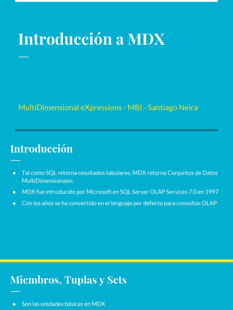 Introducción A MDX | PDF | SQL | Soporte
