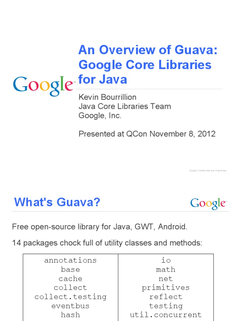 Guava: Google Core Libraries for Java | PDF | Java (Programming Language) | Computer Programming