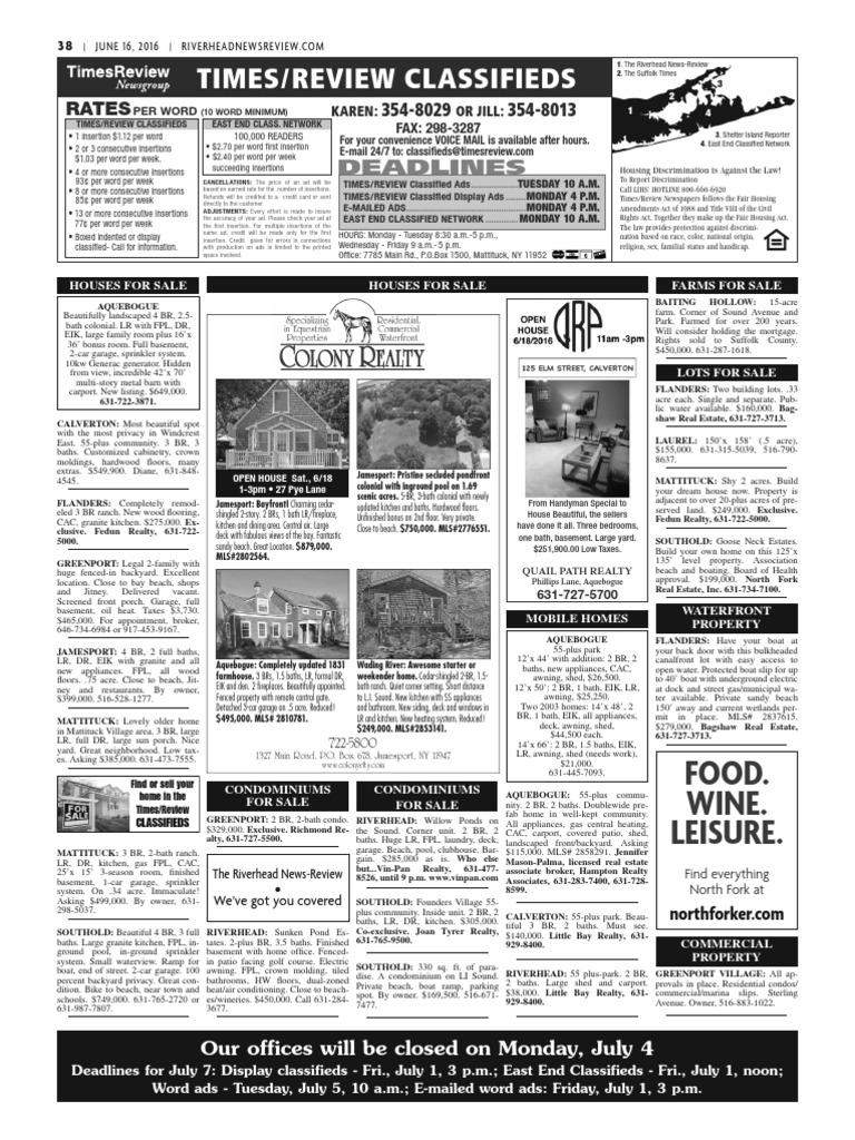 Times Review Classifieds: June 16, 2016 | PDF | Résumé | Home Care