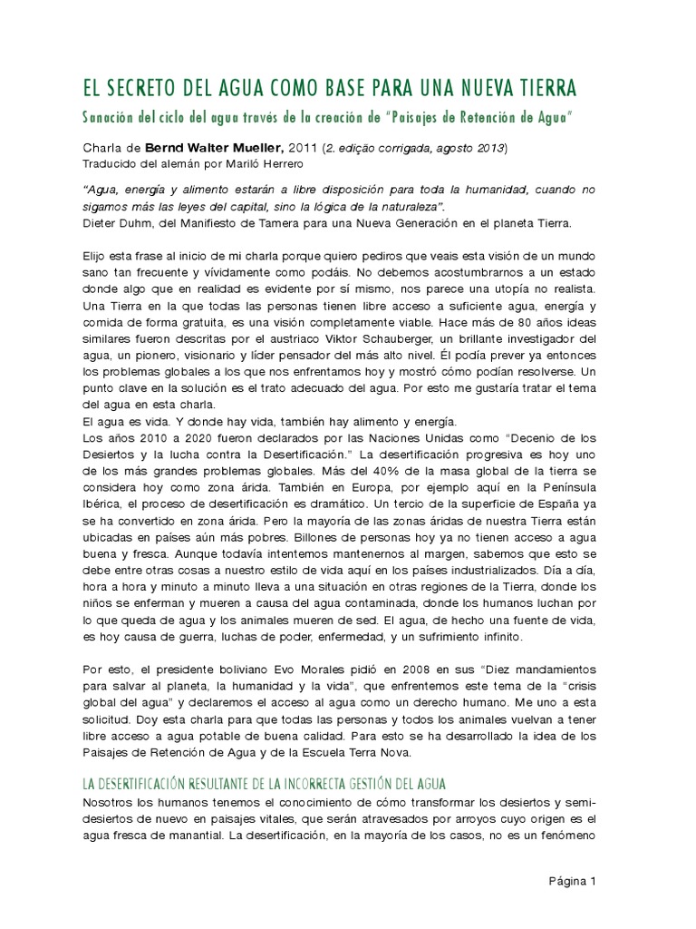 El Secreto del Agua y su Gestión | PDF | Suelo | Agua